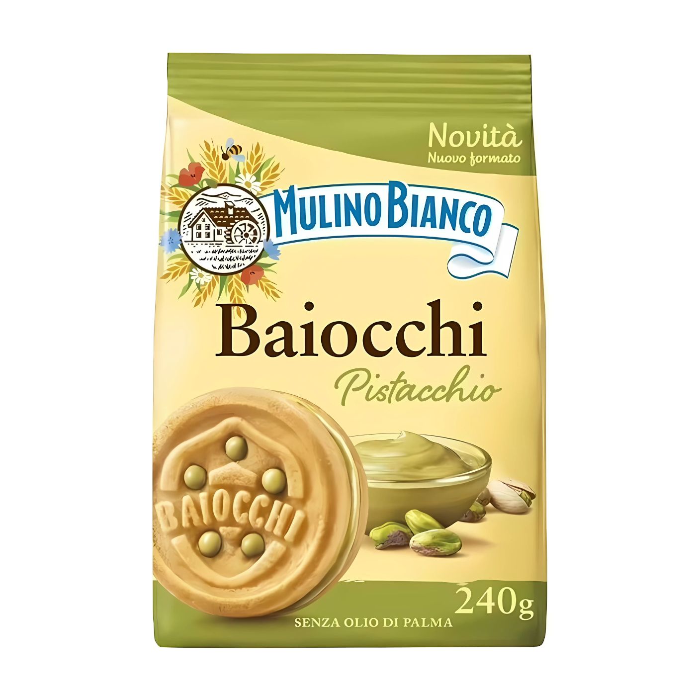 Mulino Bianco Baiocchi Pistachio Cookies | Italian Pistachio Sandwich ...